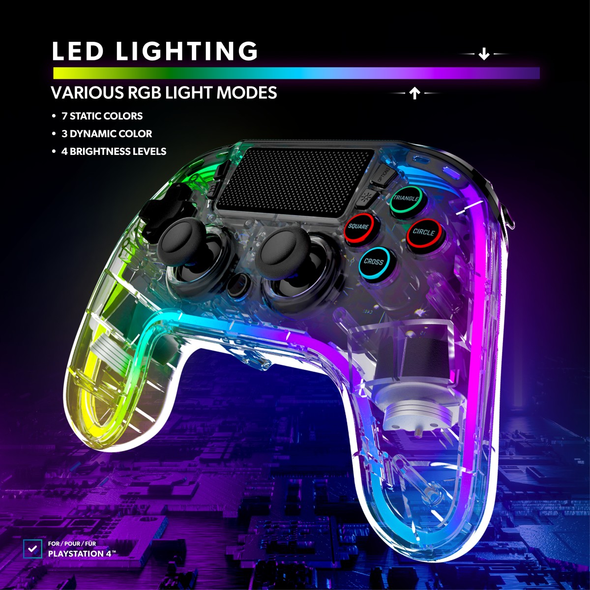 SNAKEBYTE PS4 WIRELESS GAMEPAD - RGB | PAN Vision
