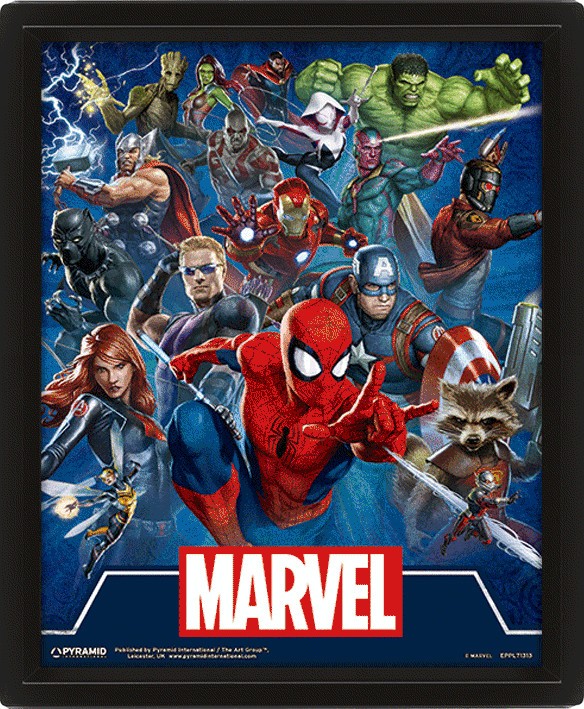 Wall Art - Marvel (Cinematic Icons) 3D Framed 20x25 | PAN Vision